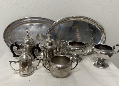 Silverplate Lot Of 8 Miscellaneous Tea Service Items | eBay
