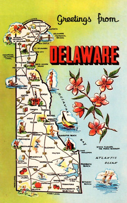 Greetings LARGE LETTER Delaware Vintage Postcard | eBay