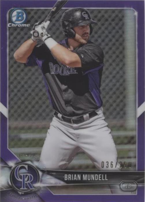 2018 Bowman Chrome - Prospects Brian Mundell #BCP162 Purple Refractor ...