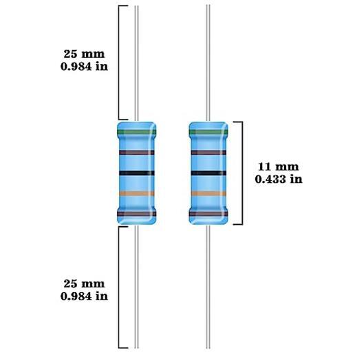 25 Values 2W Metal Film Resistor Kit from 1 Ohm to 1M Ohm 2 Watt 1% ...