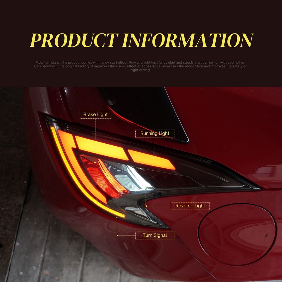 For 09-21 Nissan 370Z Fairlady Z34 Pair Clear Lens LED Turn Signal Tail ...