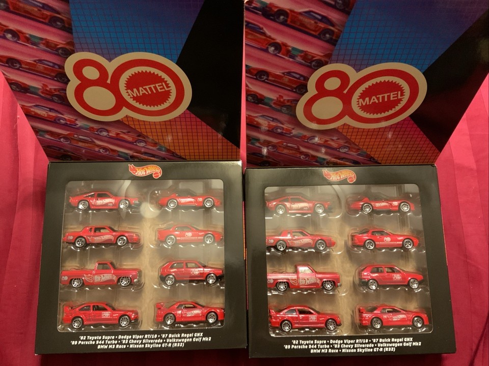 (2) HOT WHEELS 2025 SILVER SERIES MATTEL 80th ANNIVERSARY BOX SET 8 ...