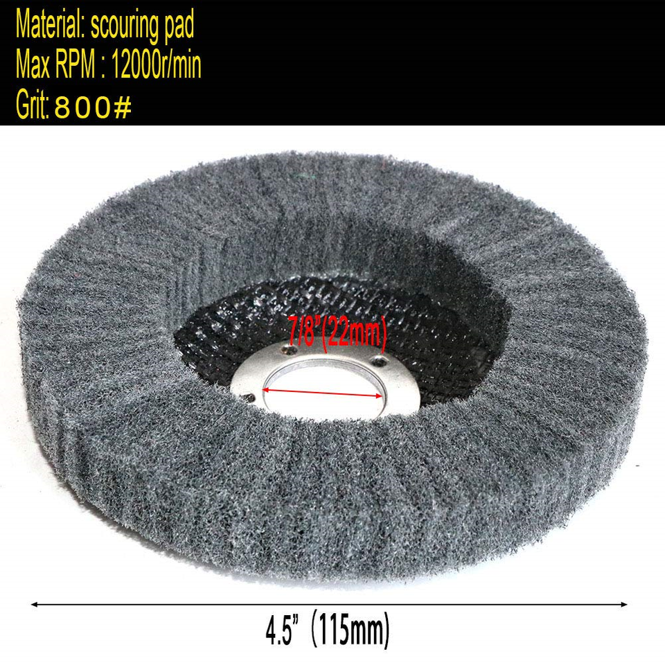 5Pcs 4.5 X 7/8 Nylon Fiber Buffing Wheel Scouring Pad Flap Polishing ...