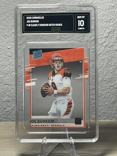 Joe Burrow Clear Donruss Rated Rookie Football Card # RRJB GMA 10 | eBay