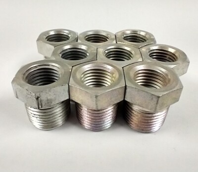1/4" FNPT TO 3/4" MNPT STEEL THREADED COUPLER BUSHINGS (LOT OF 9) 5406 ...