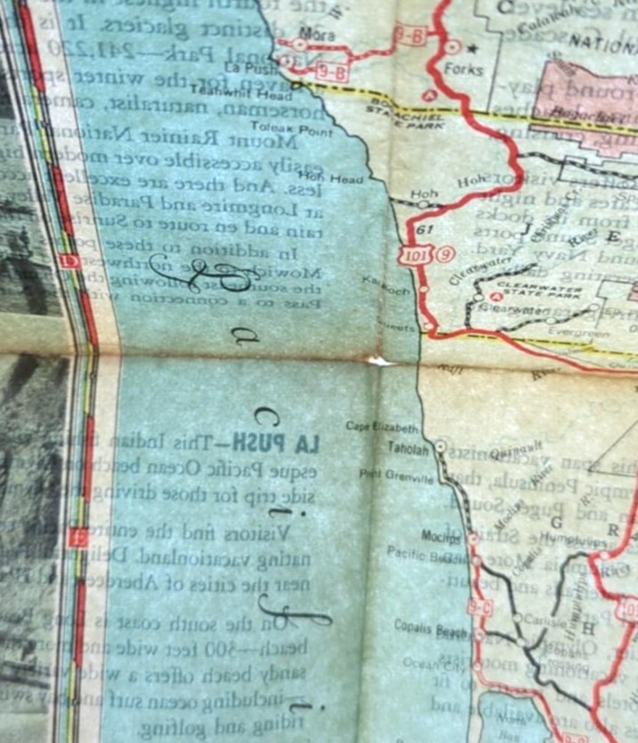 Original 1950 State Department Official Washington Highway Map Olympia ...