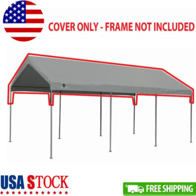 Outdoor Carport Car Shelter 10 ft x 20 ft Silver Drawstring Carport ...