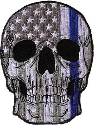 Police Skull Blue line US Flag Patch - 3x4 inch - P5994 | eBay