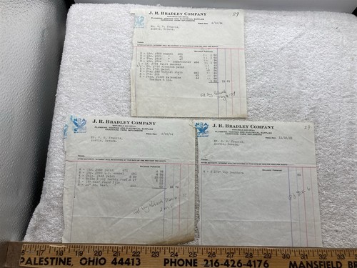 193 J.R. Bradley Company Billhead Bills Invoices Austin Reno Nevada ...