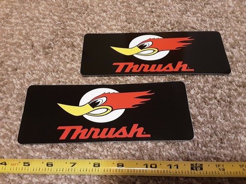 Lot of 2 Classic Thrush Exhaust Black Racing Decals Stickers NHRA ...