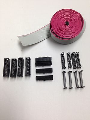 Flat Cable 20 Pin Wires IDC Ribbon 12 Ft. Long 25mm wide and 4 sets ...