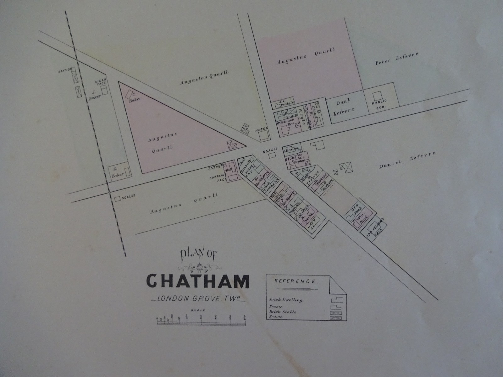 HISTORIC 1883 Map of the Plan of Chatham & Pomeroy, PA-Property ...