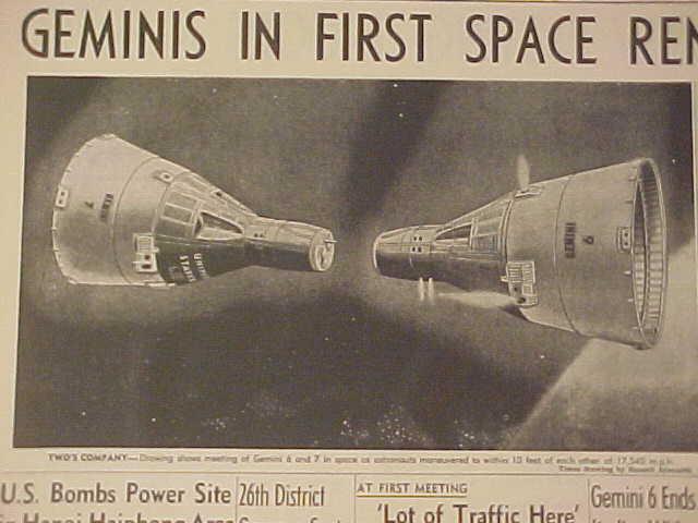 VINTAGE NEWSPAPER HEADLINE~NASA ASTRONAUT SPACE CAPSULES GEMINIS ...