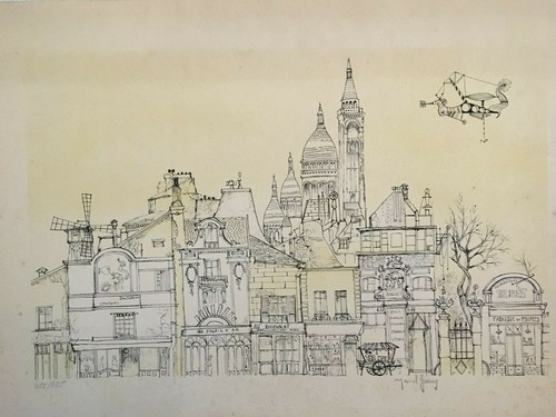 Marcel Genay (1929-1993) Composition Surreal View Paris Montmartre ...