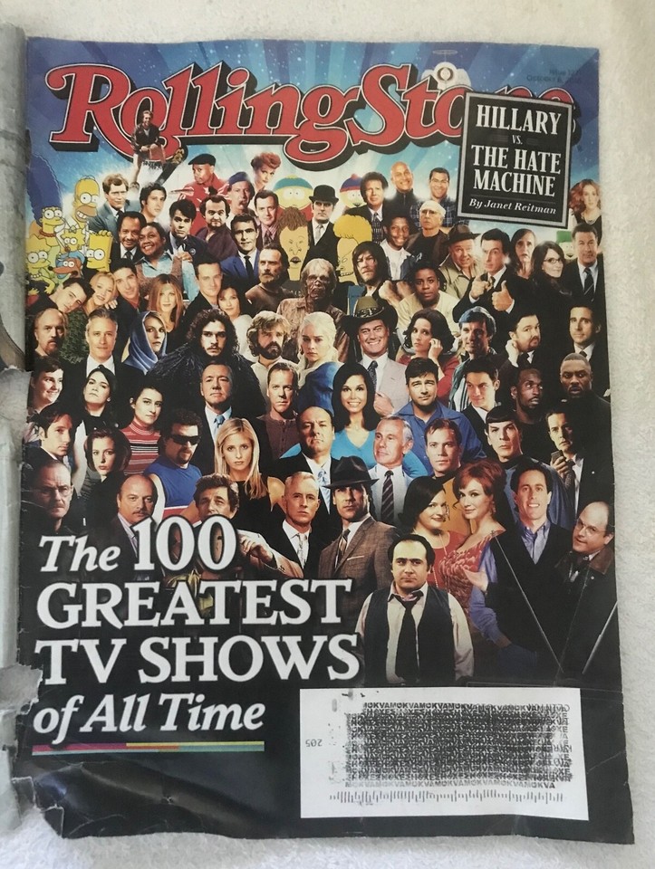 Rolling Stone Magazine Cover -The 100 Greatest TV Shows of All Time ...