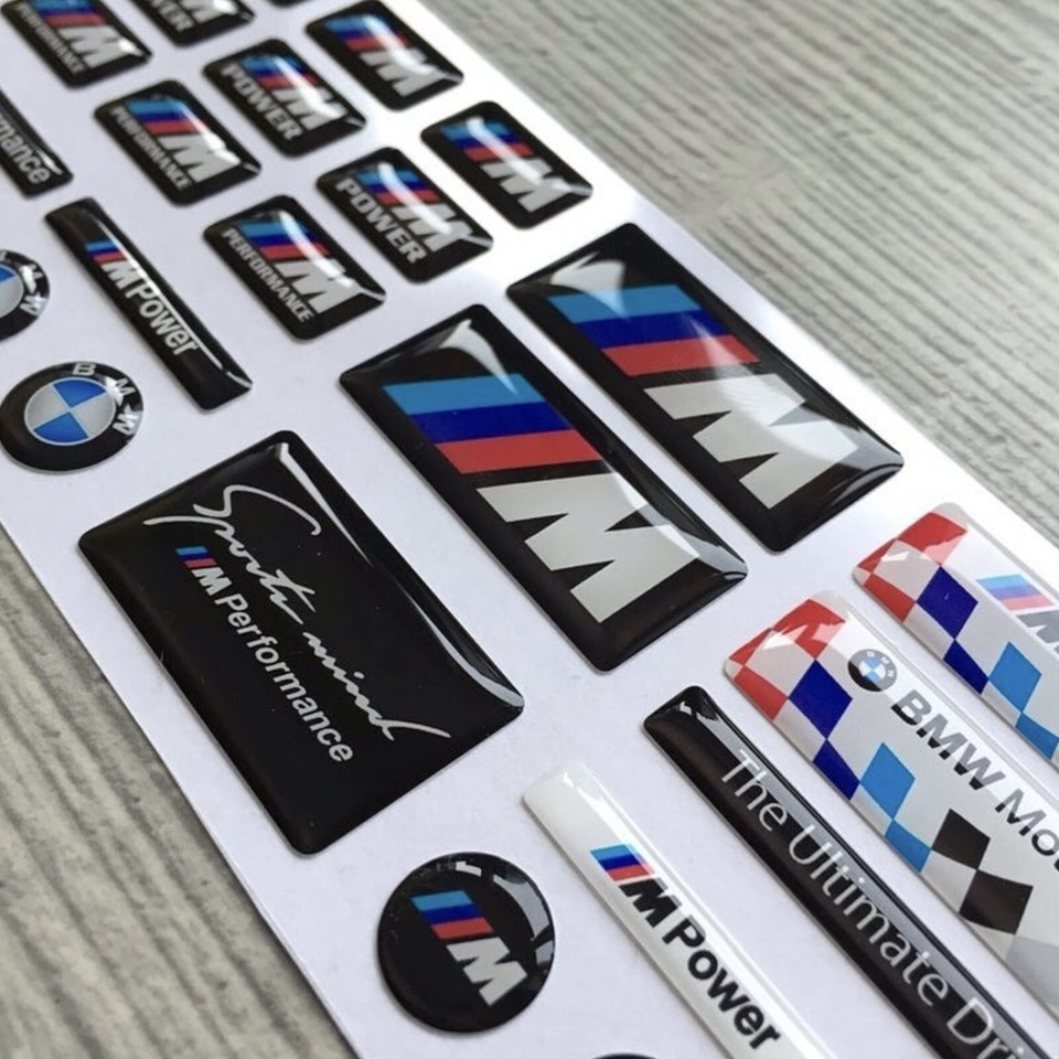 High Quality BMW 3D Domed Sticker Set F10 M3 M4 M5 E30 E21 E34 ...