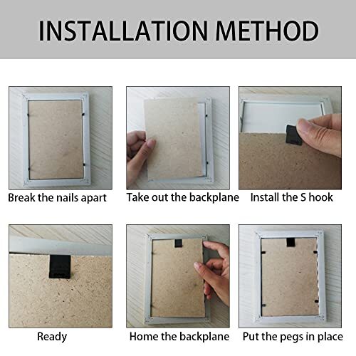 100 Pack Photo Frame Hanging Clip S Hook Back Plate Photo Wall Hanger ...