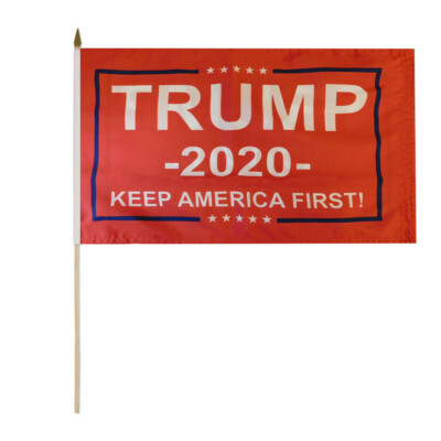 3 Pack Trump -2020- Keep America First! Red 100D 12"x18" Stick Flag 30 ...