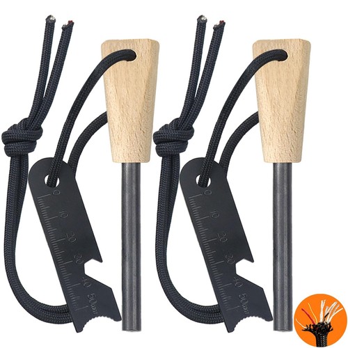 Fire Starter (2 Packs), All-Weather Magnesium Ferro Rod for Camping and ...