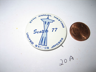 VINTAGE SEATTLE 77 UNITED STATES JAYCEES 57 ANNUAL MEET PINBACK PIN ...