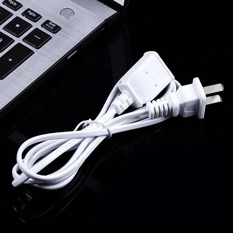 4.5m AC Power Cord White Line Cables Wire Two-pin US Plug Cable ...