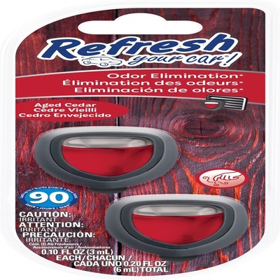 Refresh Your Car! Odor Eliminator Aged Cedar Scent Mini Car Vent Clip 2 ...