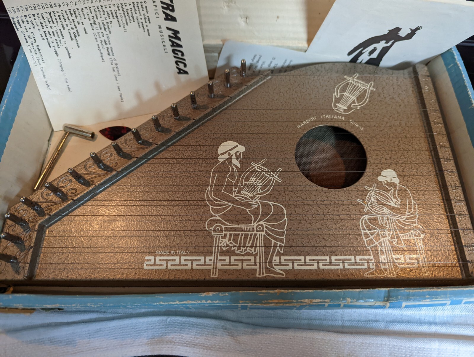 Vintage Jr. Zither La Cetra Magica Harbert Italiana-Milano-with Music ...