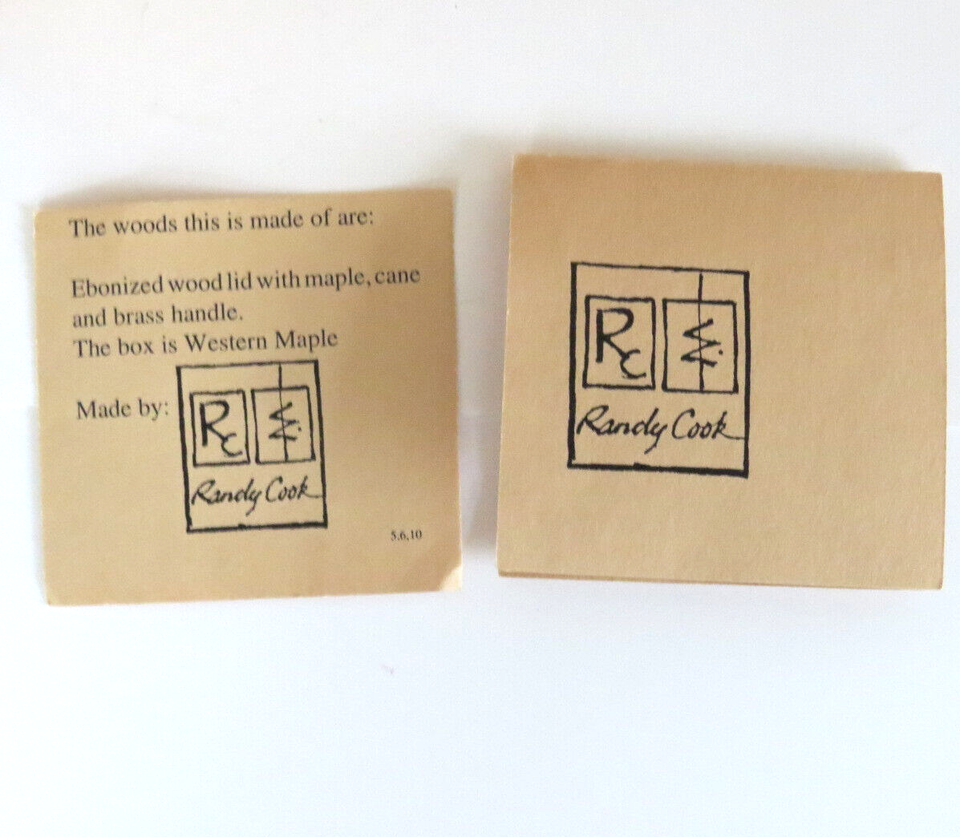 Randy Cook Artisan Wood Box Signed Ebonized Lid & Maple | eBay