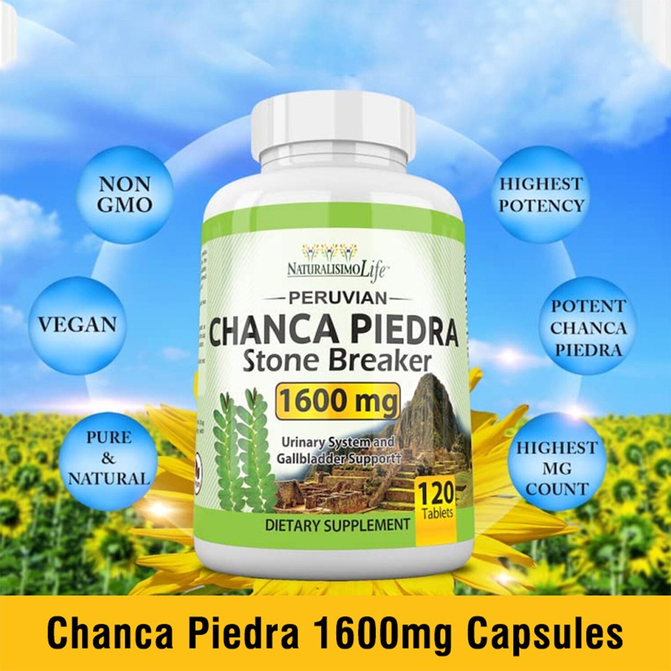 Chanca Piedra Capsules 1600mg - Phyllanthus Niruri, Kidney Stone ...