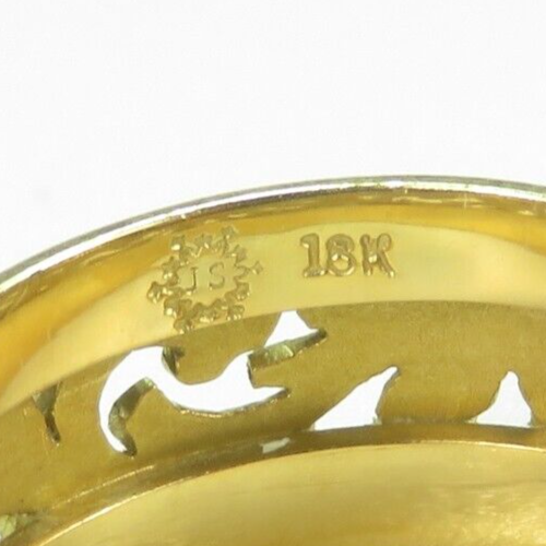 Antique 1920's JS 17K Yellow Gold Wedding Band Ring Size 5 UK-J1/2 7 ...