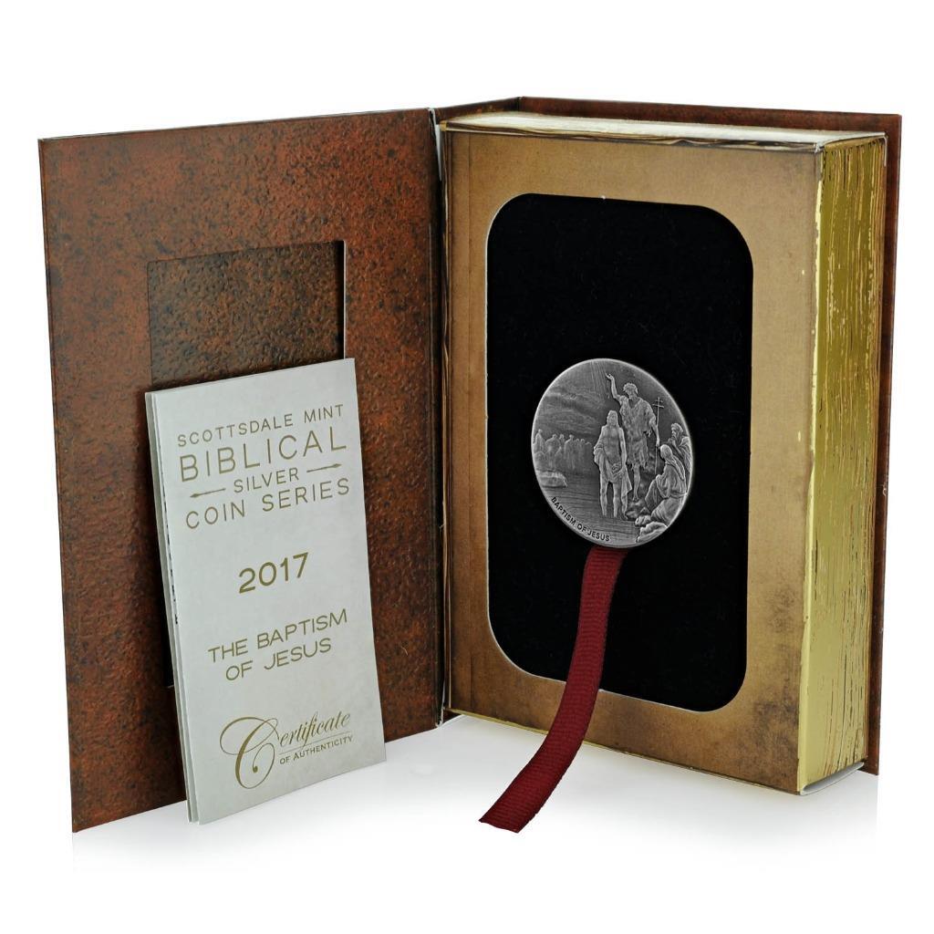 2017 2 oz .999 Silver Coin - Baptism of Jesus - Biblical Coin Series # ...