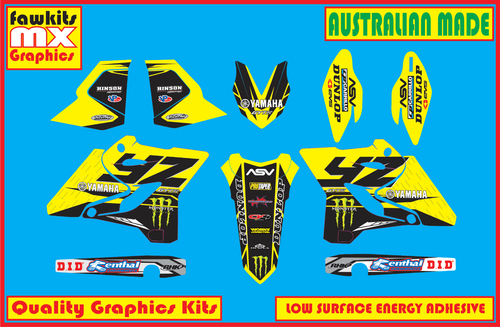 YAMAHA YZ125-YZ250 2015-21 MX GRAPHICS KIT STICKER KIT DECALS STICKER ...