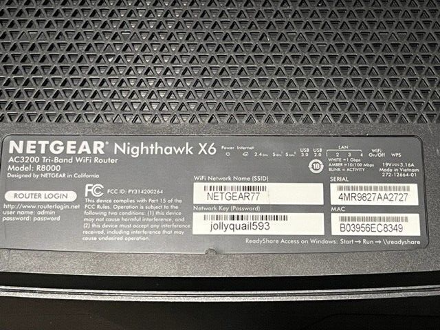 NETGEAR Nighthawk X6 Tri-band WiFi Router with power supply bundle ...