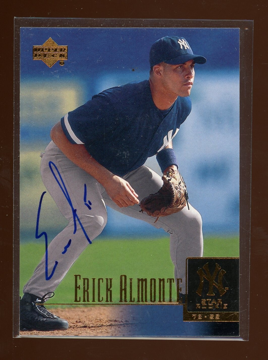 2001 Upper Deck ERICK ALMONTE Signed Card autograph auto YANKEES RC ...