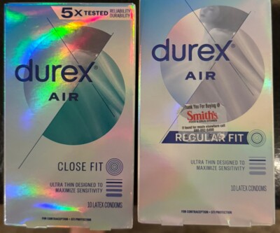 Durex Air Extra Thin Transparent Natural Latex Condoms 20 Count (2 ...