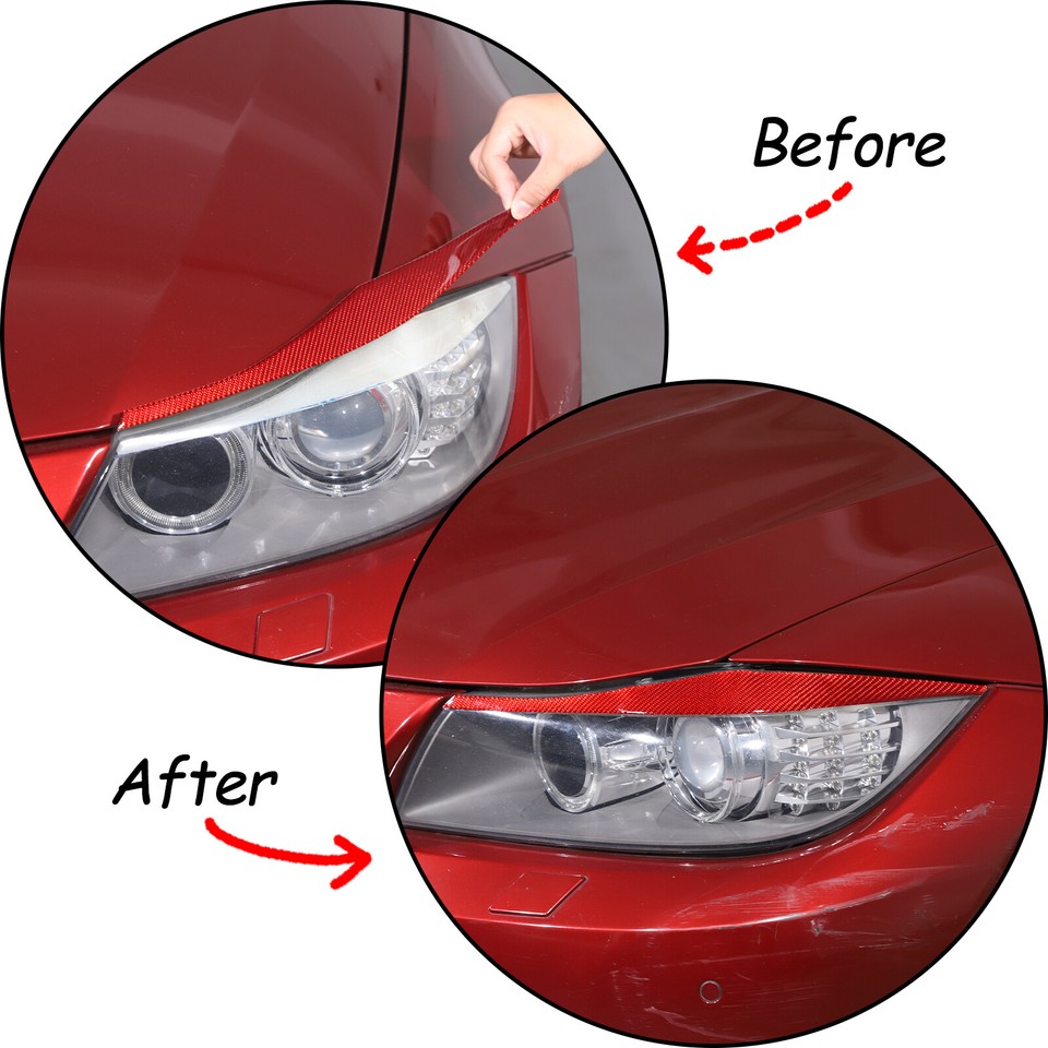 For 2013-2019 BMW 3 Series Headlight Eyelid Trim Cover Eyebrow Red ...