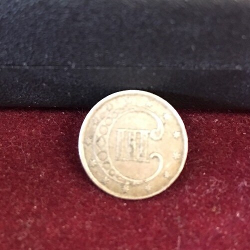 1852 Three 3 Cent Silver Piece Type 1 Trime Coin | eBay