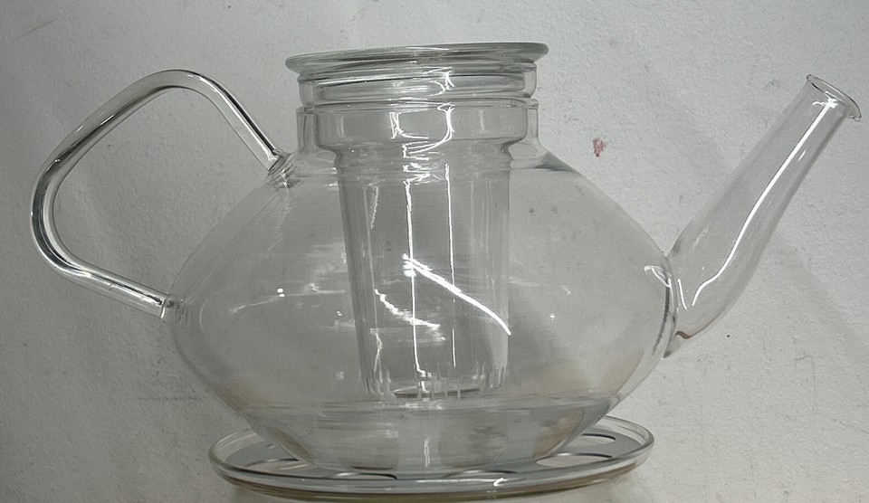 Schott Mainz “Jena Glass” Glass Teapot With Infuser And Warmer-Vintage ...