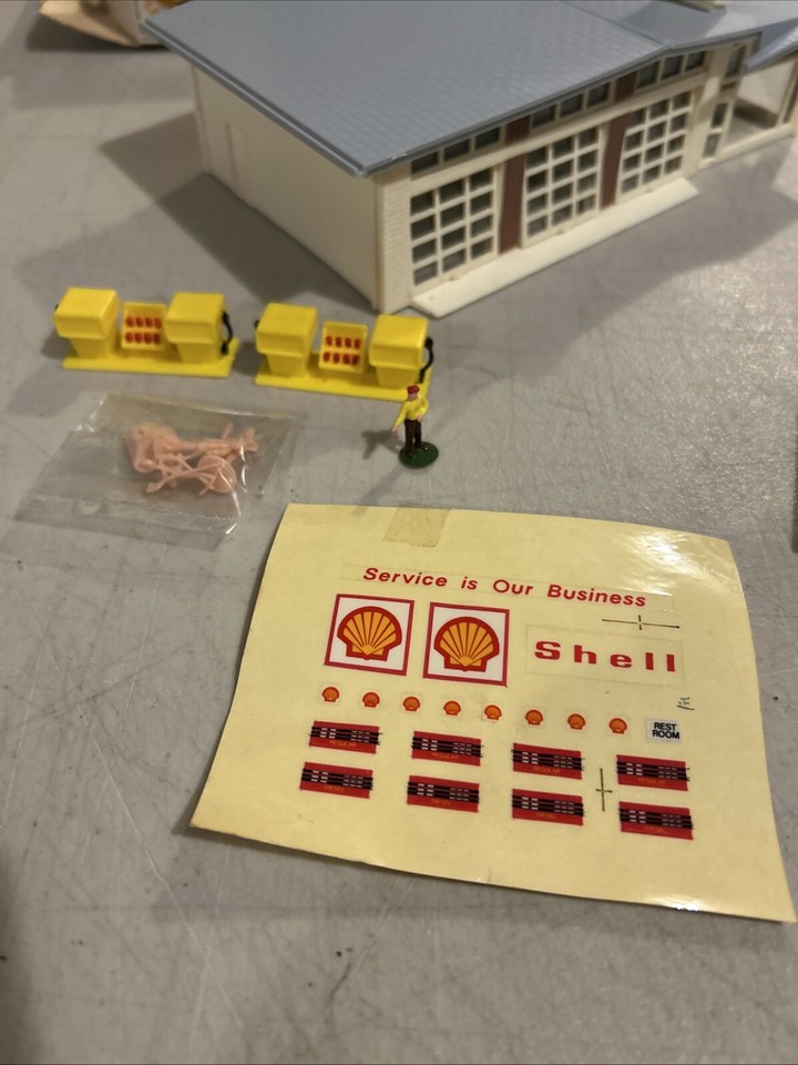 Vintage Bachmann HO Scale Model Kit SHELL GAS STATION Complete | eBay