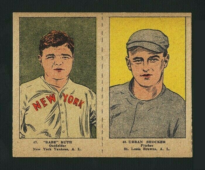 1923 W515-1 #47 BABE RUTH & URBAN SHOCKER -- UNCUT 2-CARD PANEL | eBay