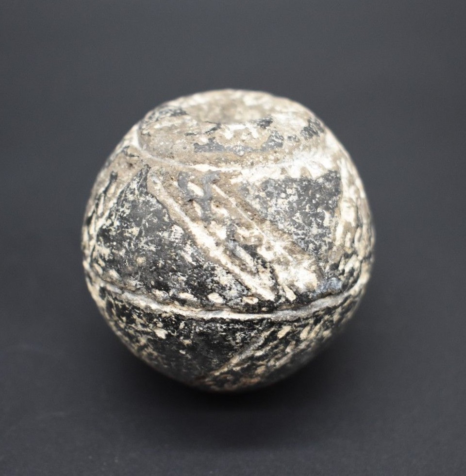 Ancient Mycenaean stone decorated spindle whorl C. 1600 - 1100 BC | eBay
