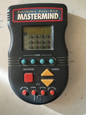 VINTAGE 1997 Electronic Handheld Mastermind LCD Game Hasbro Tested ...