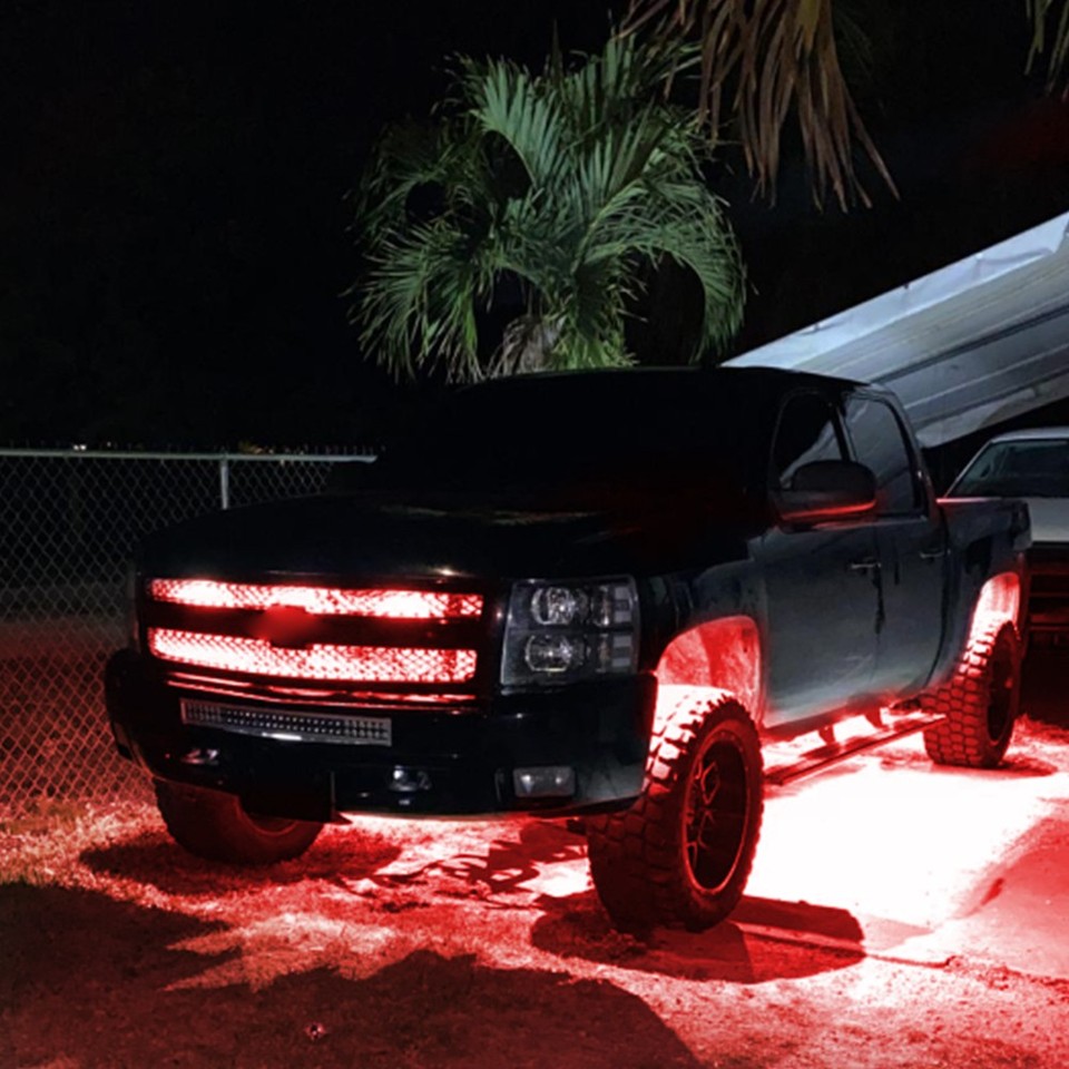 100 PCS Red Undercar LED Underglow Underbody System Light Neon Lamp ...