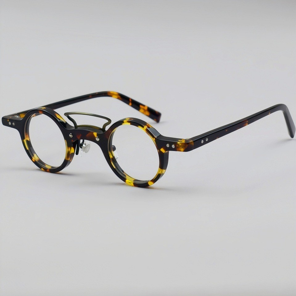 Vintage Hand Made Acetate Retro Small Round Eyeglass Frames Glasses ...