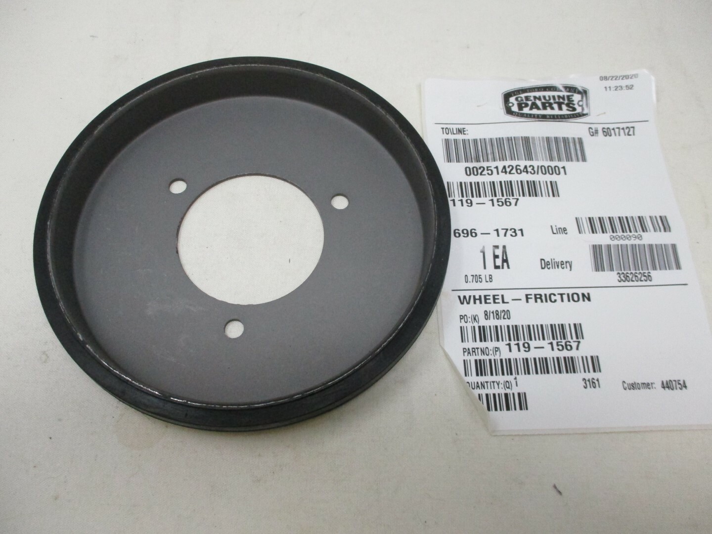 Genuine Toro 119-1567 Wheel Drive Friction Disk Power Max SnowThrower ...