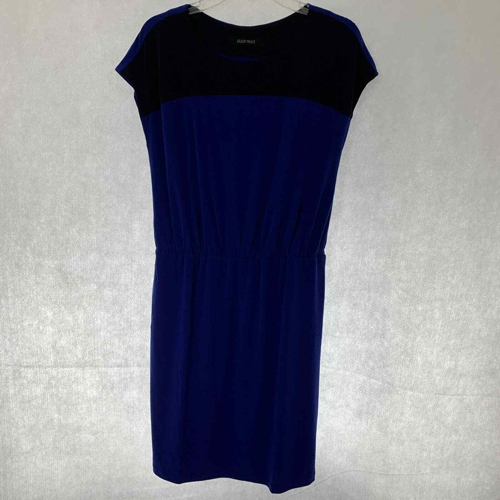 Ellen Tracy Blue and Black Color Block Dress - Gem