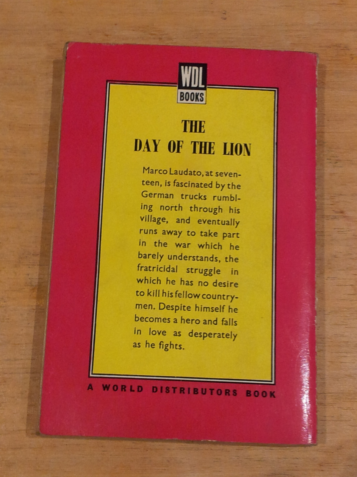 The Day of the Lion by Giose Rimanelli (Paperback 1956) WDL Books | eBay
