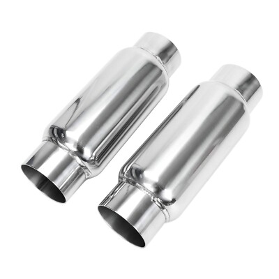 3" Inlet 3" Outlet Exhaust Muffler, Pair of 3 Inch Resonator Universal ...
