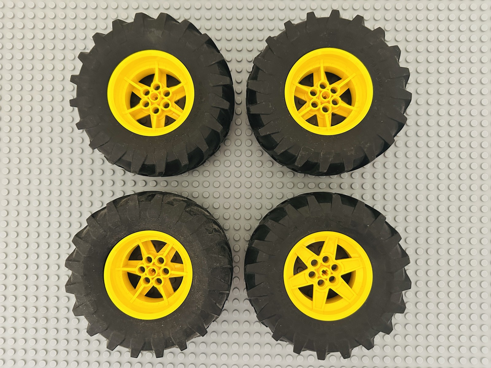 Lot Of 4 Lego Wheels Tires Yellow Tractor Diameter 107MM Width 44R ...