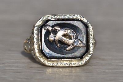 Gentlemen's 18K Onyx and Diamond Shriner's Ring | eBay